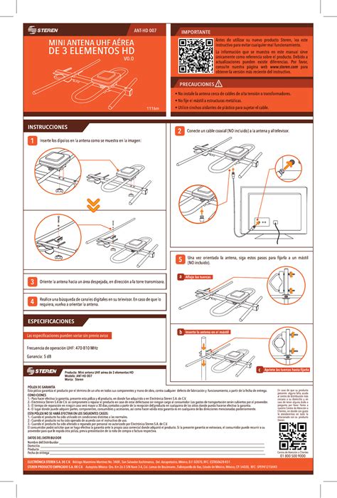 Mode D Emploi Steren ANT HD 007 2 Des Pages