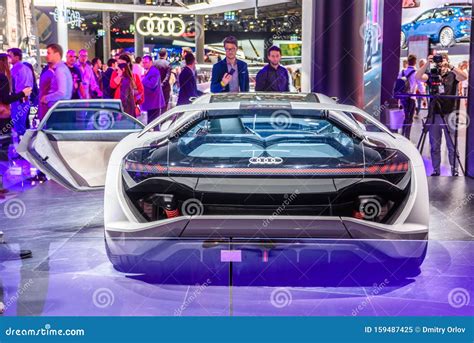 FRANKFURT GERMANY SEPT 2019 White Electric AUDI PB18 E TRON Concept