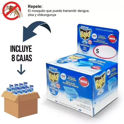 8 Cajas Insecticida Raid Laminitas Mosquitos C 108 Repuestos