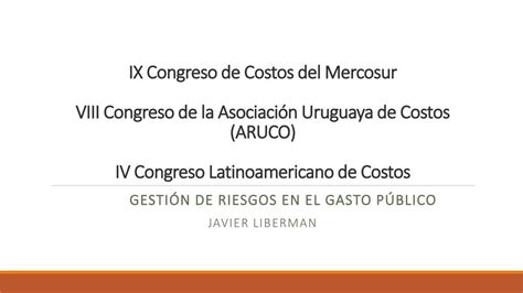 Gestión de riesgos en el gasto público Javier Liberman ppt descargar