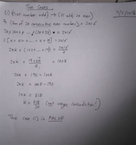 sum of consecutive even numbers problem anonymous christian