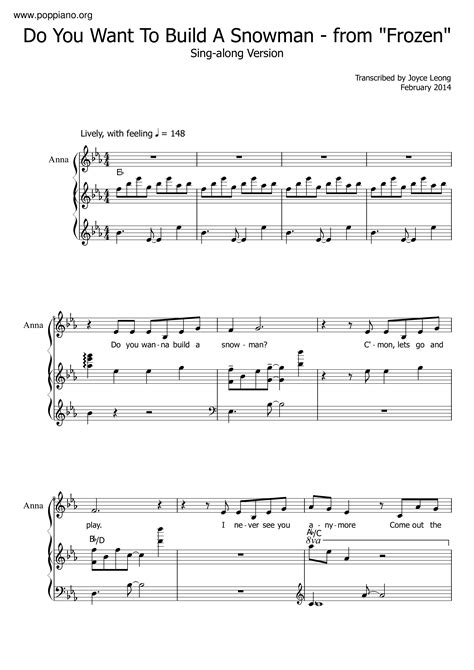 Frozen Do You Want To Build A Snowman Pdf