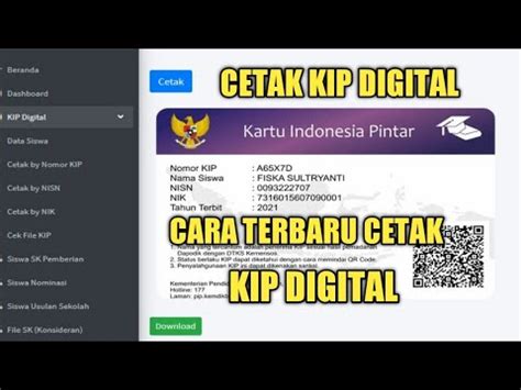CARA TERBARU MENCETAK KARTU INDONESIA PINTAR KIP DIGITAL DI
