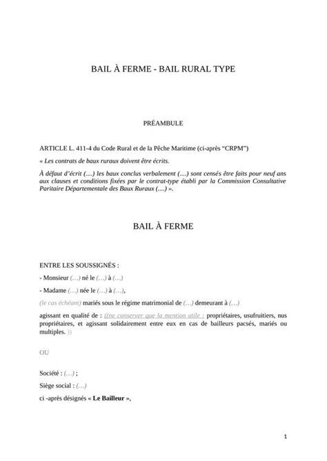 Bail à ferme modèle à télécharger mis à jour pour 2023