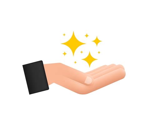 Premium Vector Yellow Sparkles Symbols In Hands The Set Of Original
