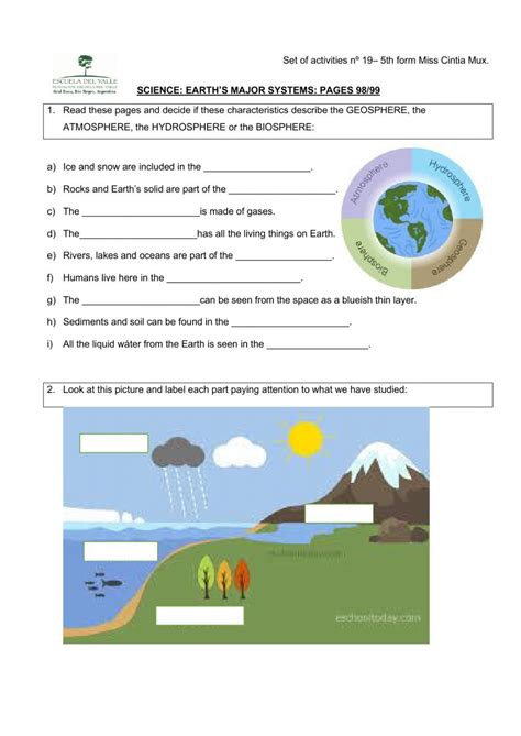 Worksheet On Earth S Features