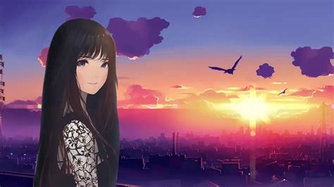 Anime Girl Sunset Live Wallpaper Moewalls
