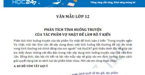 Phân tích tình huống truyện của tác phẩm Vợ nhặt để làm rõ ý kiến