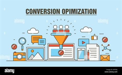 Conversion Optimization Concept Users Entering In A Sales Funnel