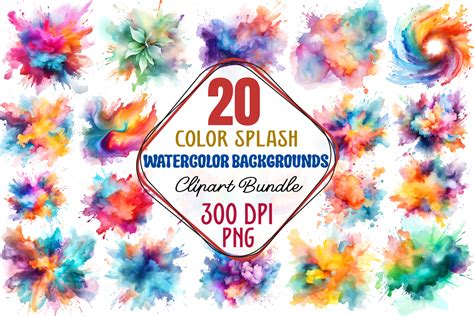 Color Splash Watercolor Backgrounds Graphic By Craftart Creative Fabrica