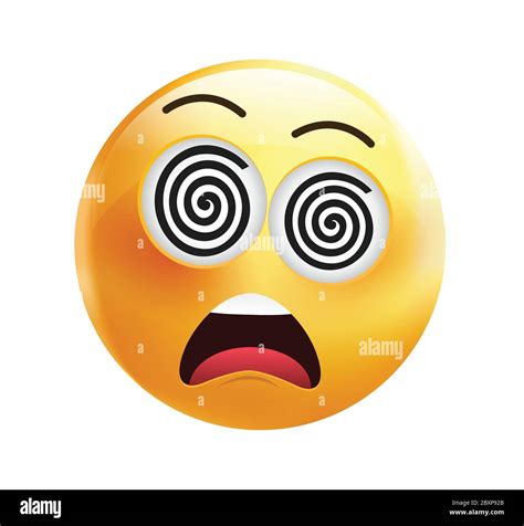 Hochwertiges Emoticon auf weißem Hintergrund Dizzy emoji Yellow Gesicht