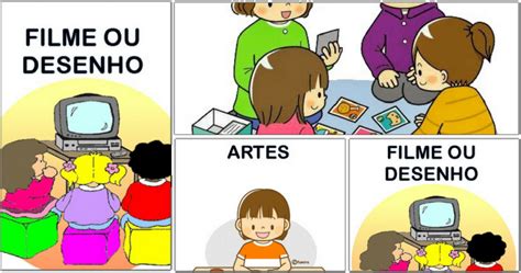 Cartazes de Rotina para Educação Infantil Fichas ilustradas para rotina