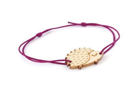 Bracelet Hérisson En Bois D érable Gravé Au Laser 25 Couleurs Porc épic