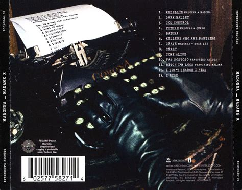 Car Tula Trasera De Madonna Madame X Portada