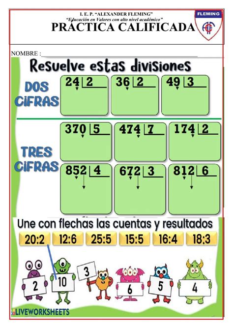 Actividad Interactiva De Divisiones Para Tercer Grado Actividades