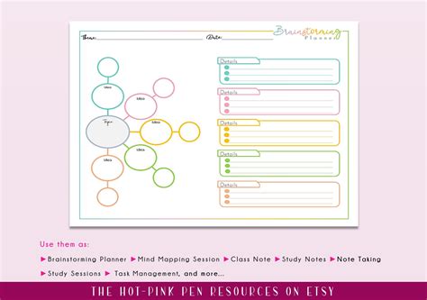 Brainstorm Templates Set Of 6 Mind Maps Templates Etsy