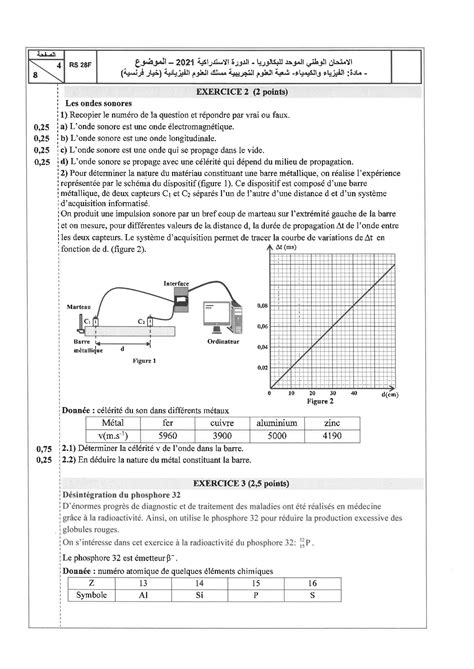 Examen National Physique Chimie SPC 2021 Rattrapage Sujet AlloSchool