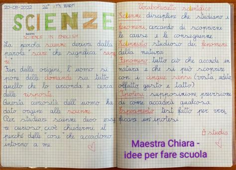 Scienze Classe Terza Maestra Chiara