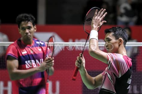 JONATAN CHRISTIE JUARA INDONESIA MASTERS 2023 ANTARA Foto
