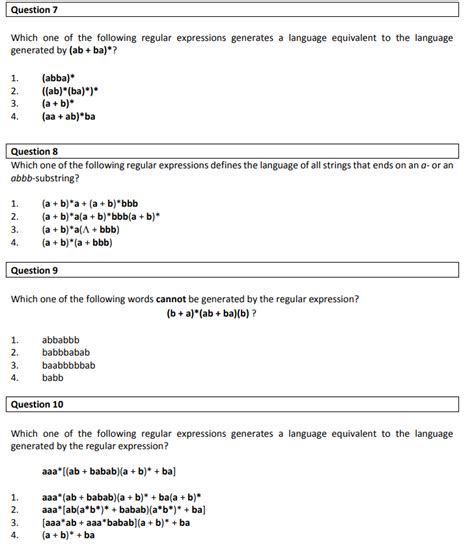 solved which one of the following regular expressions