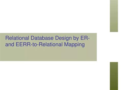 Ppt Relational Database Design By Er And Eerr To Relational Mapping