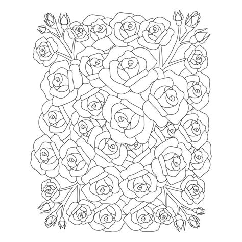 Patr N De Repetici N De Garabatos De Flores De Rosas Con Dibujo De