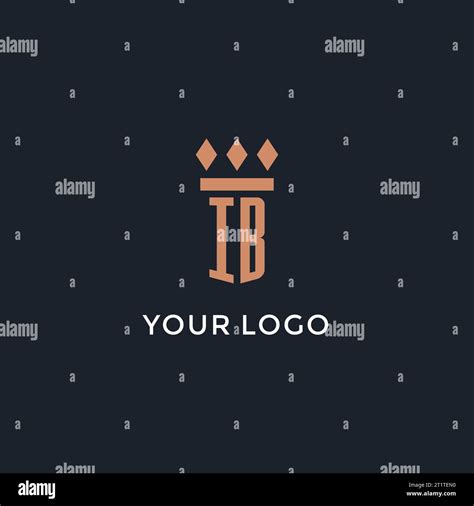 IB Logo Initial With Pillar Icon Design Luxury Monogram Style Logo For