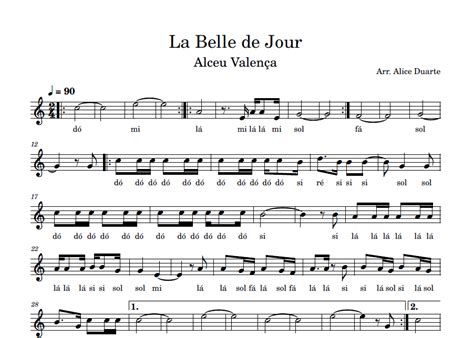 La Belle De Jour Alceu Valen A Partitura Facilitada Em D Maior