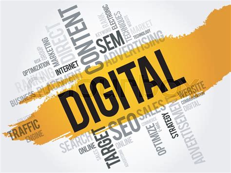 Digital Word Cloud Business Concept Stock Vector Colourbox