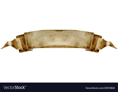 Vintage Brown Ribbon Hand Painted Banners Vector Image
