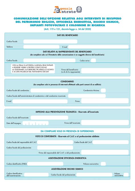 Superbonus E Sismabonus 110 Cessione Del Credito Dimposta Modello Hot