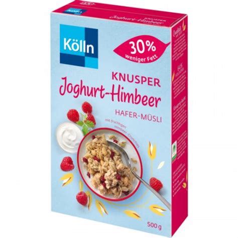 Kölln Knusper Müsli Joghurt Himbeer 30 weniger Fett 500g