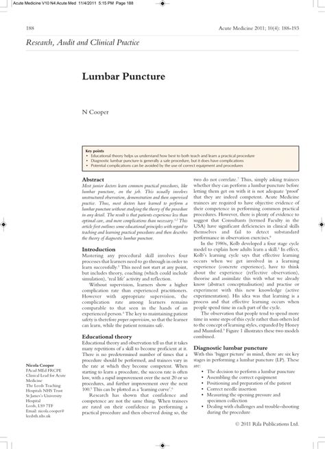 Lumbar Puncture Procedure Note Template New Professional Template The