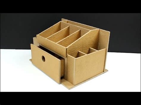como hacer un organizador de cartón para escritorio cardboard desk