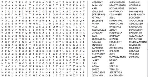 Extreme Printable Word Searches
