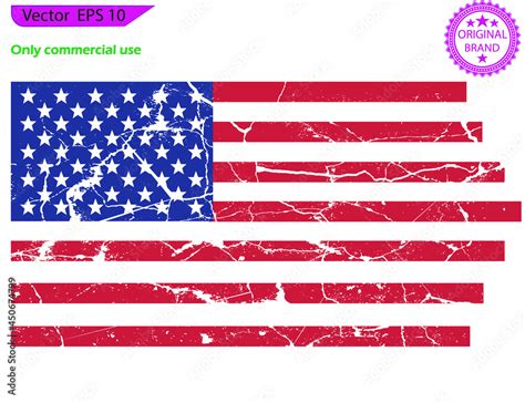 Red Usa Flag Distressed American Flag With Splash Elements Patriot