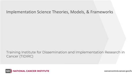 tidirc implementation science theories models and frameworks youtube