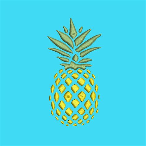 Pineapple Machine Embroidery Design Pineapple Embroidery Design