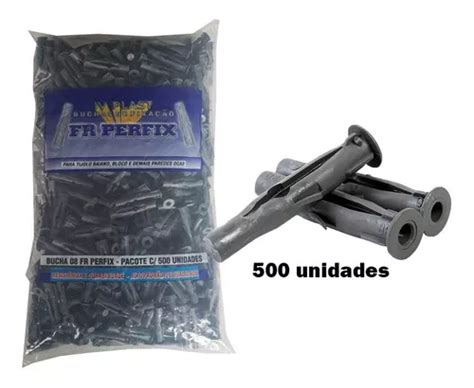 Kit 500 Bucha 8mm P Tijolo Baiano Furado Bloco Parede Oca