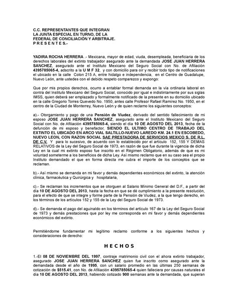 Pension DE Viudez Formato C REPRESENTANTES QUE INTEGRAN LA JUNTA