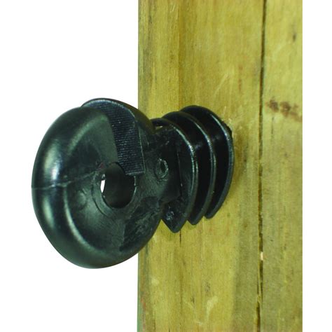 Field Guardian Wood Post Screw In Ring Polyrope Insulator Black