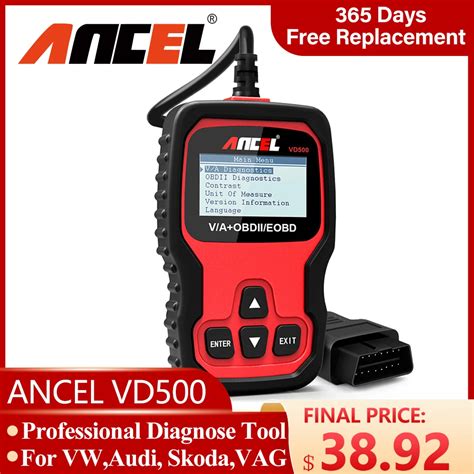 Ancel Vd500 Obd2 Automotive Scanner For Vag Car Diagnostic Tool Abs