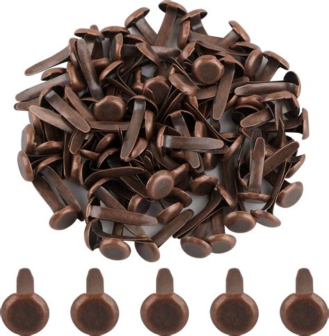 BETESSIN 100pcs Mini Brads Rund Musterklammern Vintage Metall