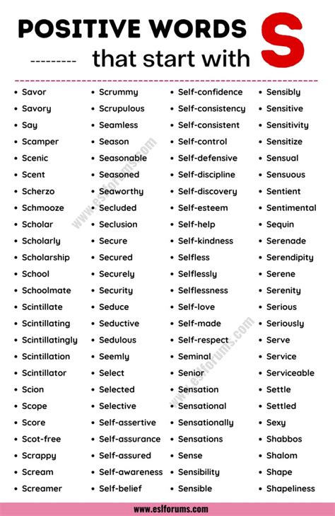 1000 Superb Positive Words That Start With S In English ESL Forums