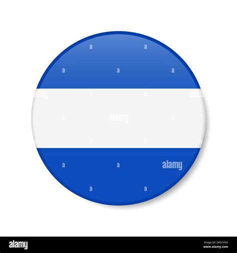 El Salvador Circle Button Icon Salvadoran Round Badge Flag With Shadow