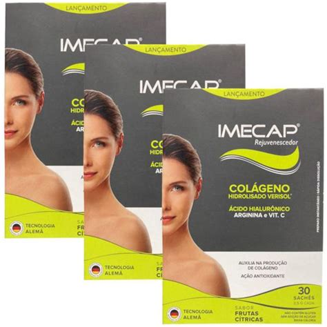 Kit x3 Imecap Rejuvenescedor 30 Sachês C Colágeno Verisol e Ácido