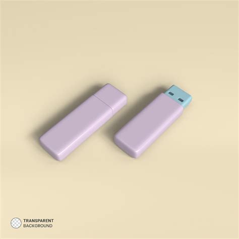 Icono de la unidad flash usb ilustración de procesamiento 3d aislado