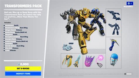 Fortnite Transformers Pack Item Shop Bundle Showcase YouTube