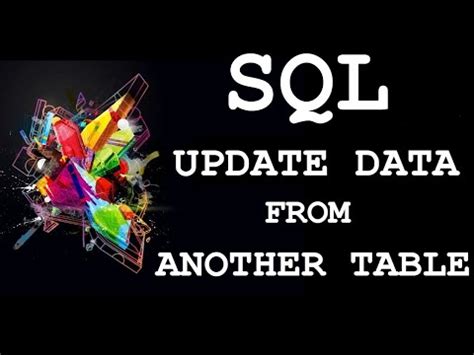 Sql Update Values From Another Table Using Update Statement With Where