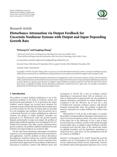 pdf disturbance attenuation via output feedback for uncertain nonlinear systems with output